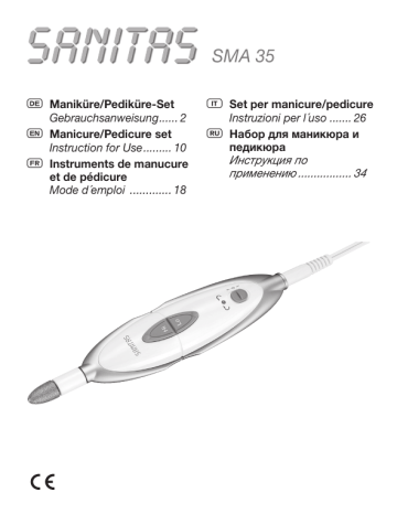 Sanitas SMA 35 Manicure / Pedicure Set Schnellstartanleitung | Manualzz
