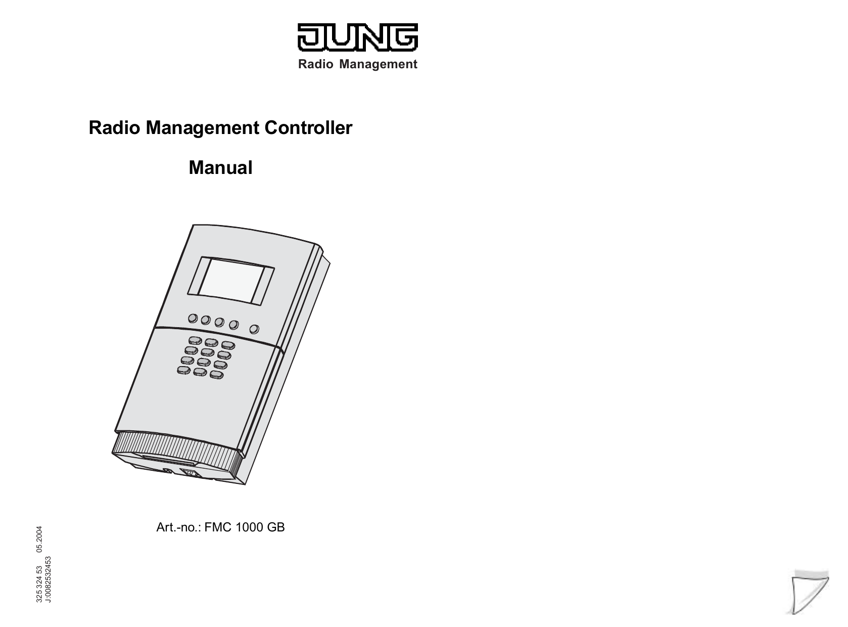 JUNG FMC1000 Radio Management Controller Operating instructions | Manualzz