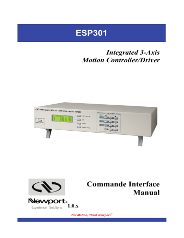 Newport ESP301 Motion Controller Manual | Manualzz
