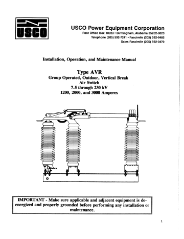 Hubbell AVR Installation, Operation & Maintenance Manual | Manualzz