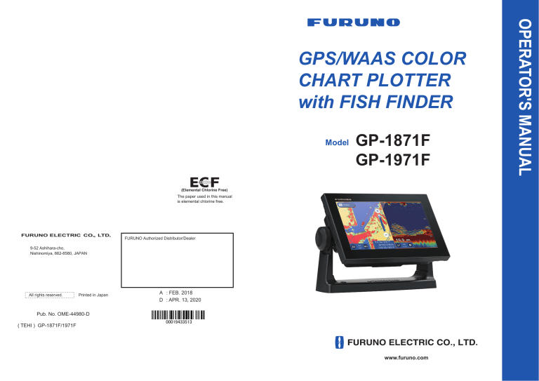Furuno GP1971F, GP1871F User manual | Manualzz