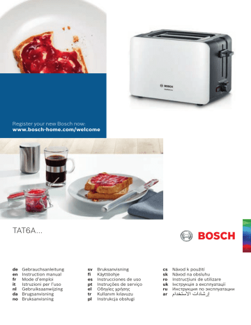 Bosch TAT6A113/01 Compact toaster Manuale utente | Manualzz