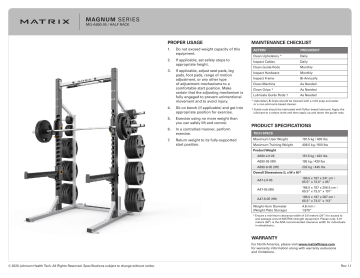 Matrix MG-A690 Magnum Half Rack Owner's Guide | Manualzz