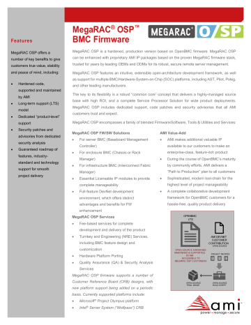 American Megatrends MegaRAC OSP BMC Firmware Data Sheet | Manualzz