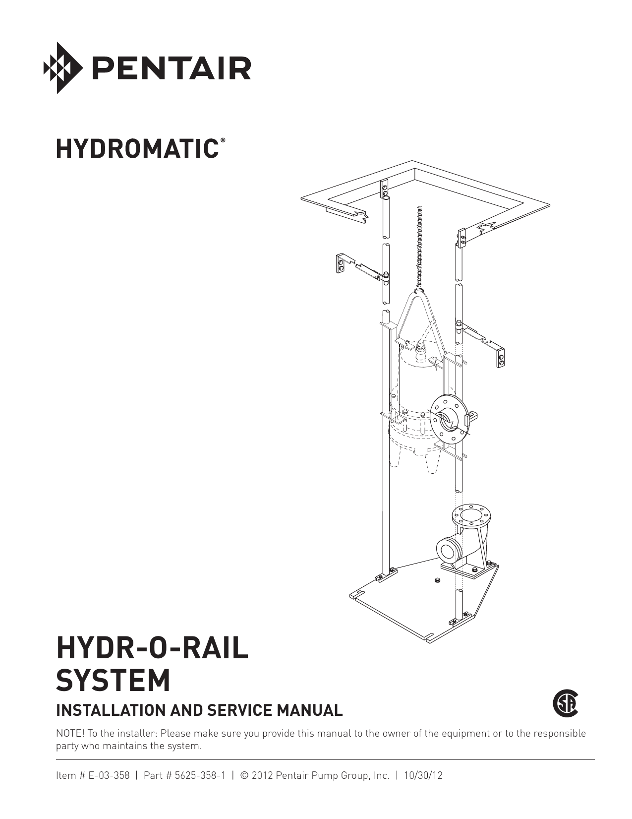 Hydromatic Hydr-O-Rail System Owner's manual | Manualzz