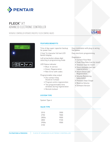 Fleck XT Controller Spec Sheet | Manualzz