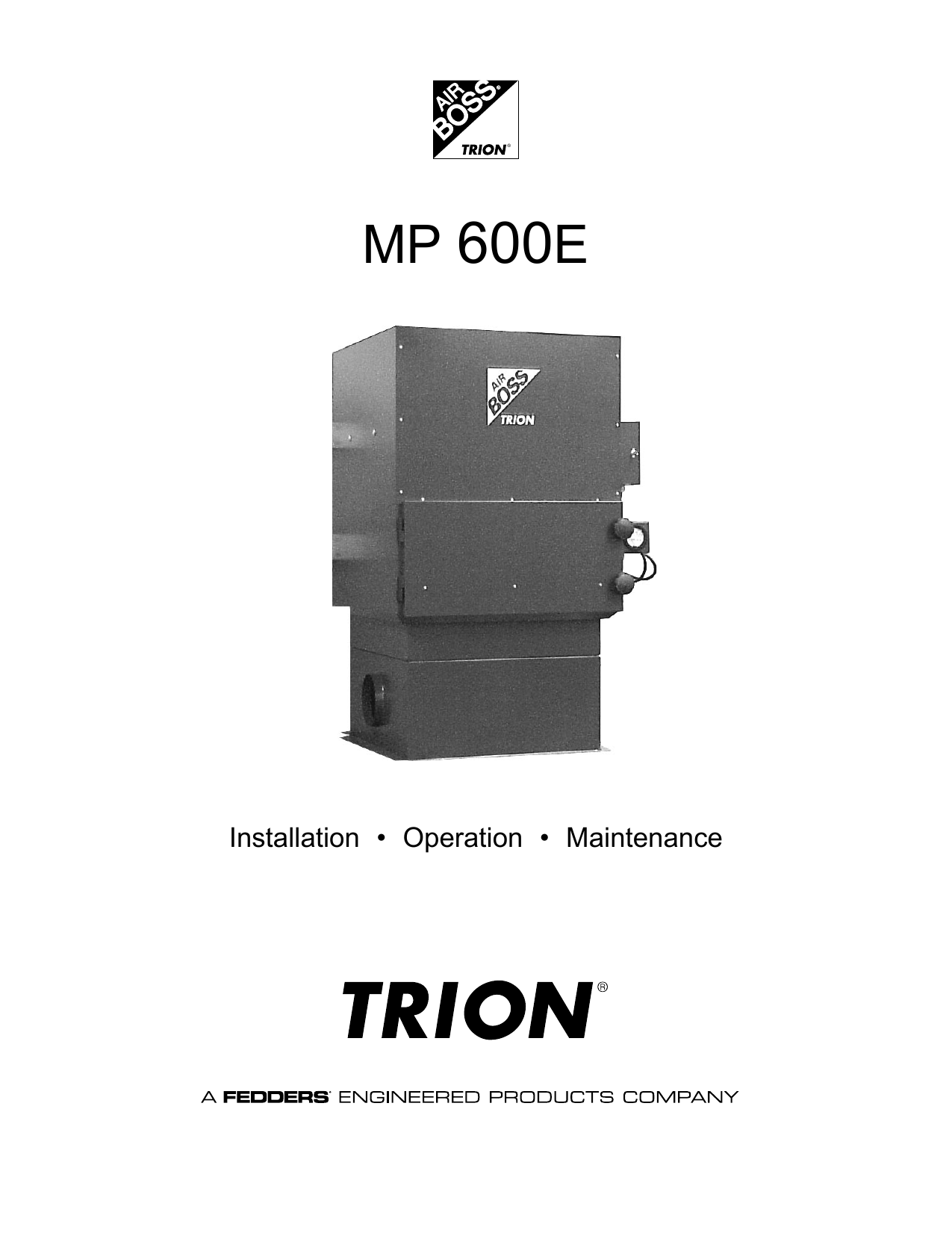 Trion Air Boss® MP600E Vertical Airflow Mist Precipitator User manual ...