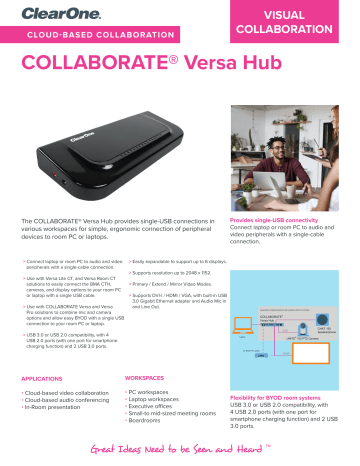 ClearOne COLLABORATE Versa Datasheet | Manualzz