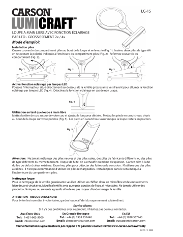 Carson LC-15 Magnifier Mode d'emploi | Manualzz