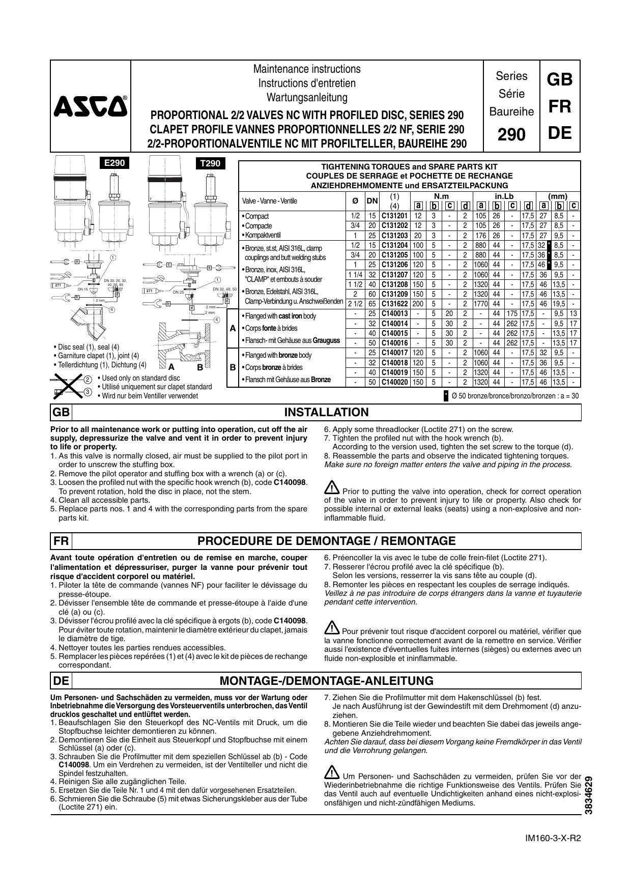 Asco Series 290 390 Pressure Operated Valves Profiled Disc Installation ...
