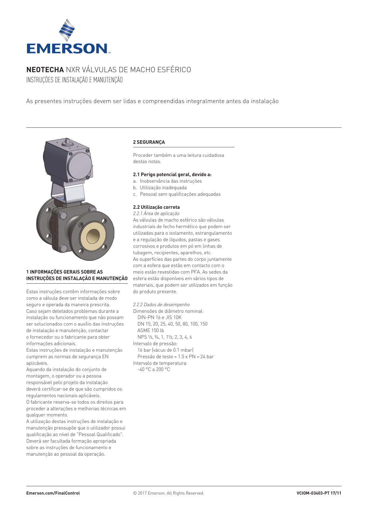 Neotecha Model NXR PFA Lined Ball Valves IOM Owner's manual | Manualzz
