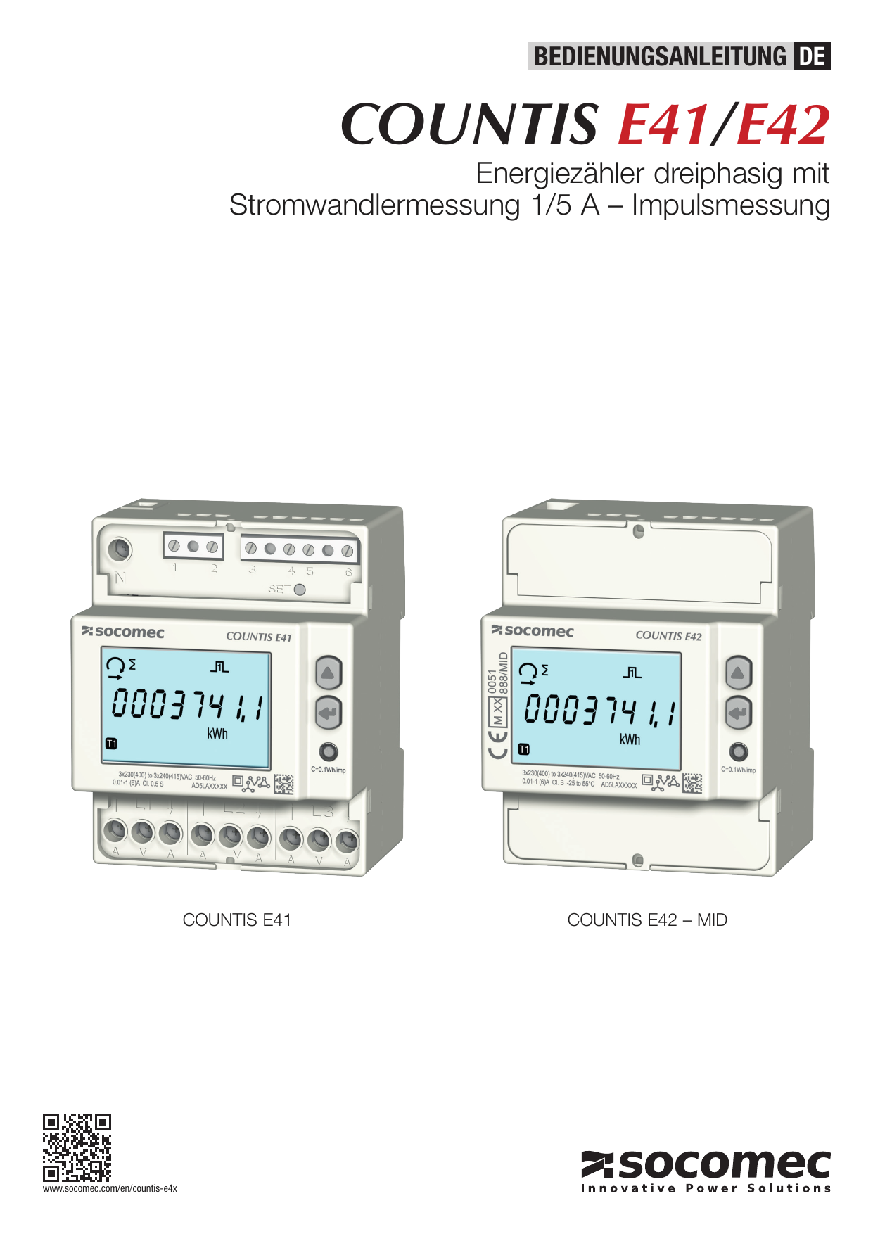 Socomec COUNTIS E4x Bedienungsanleitung | Manualzz