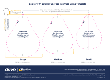 Drive 100FDS Full Face ComfortFit Deluxe CPAP Mask Template | Manualzz