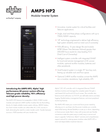 Alpha AMPS HP2 Datasheet | Manualzz