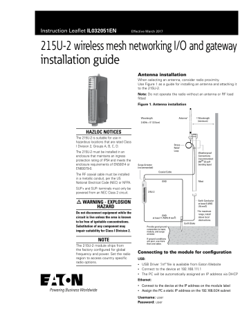 ELPRO 215U-2 Wi-Fi I/O and Gateway Installation Manual | Manualzz