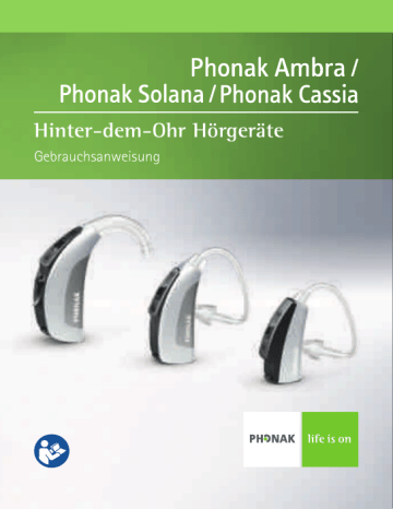 Phonak Solana Behind The Ear Bedienungsanleitung | Manualzz