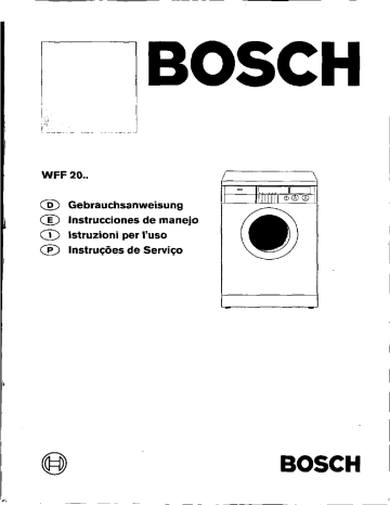 Bosch wff 2000 Bedienungsanleitung | Manualzz