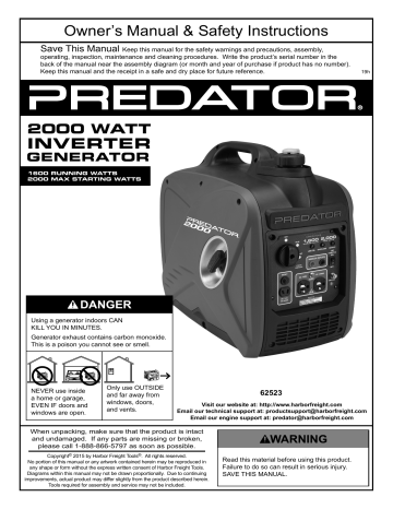 Parts List and Diagram. Predator Item 62523, 62523 | Manualzz