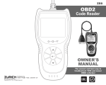 Zurich 63806 ZR13 OBD2 Code Reader Owner's Manual | Manualzz