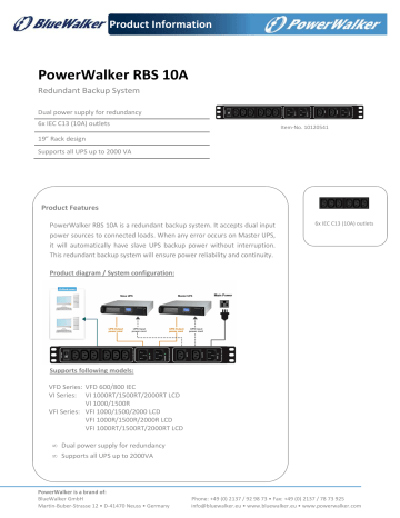 PowerWalker RBS 10A Datasheet | Manualzz