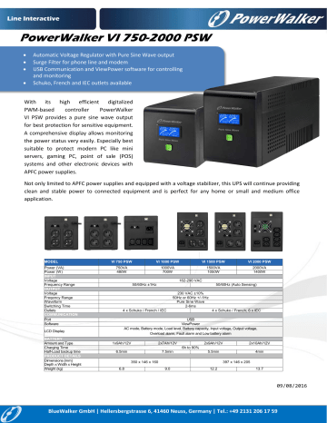 PowerWalker VI 750 PSW IEC UK Datasheet | Manualzz