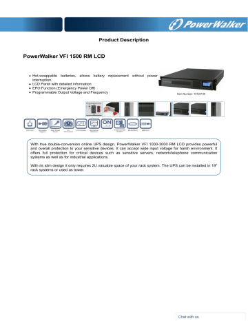 PowerWalker VFI 1500 RM LCD Datasheet | Manualzz