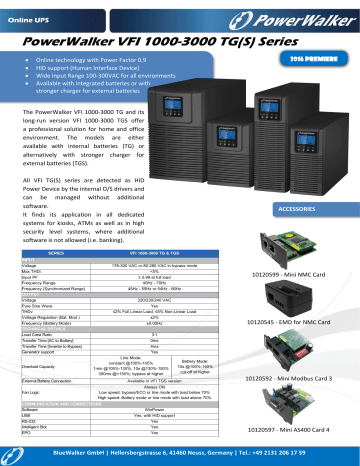 PowerWalker VFI 3000 TGS UK Datasheet | Manualzz