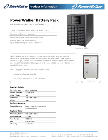 PowerWalker BP A36T-12x9Ah Datasheet | Manualzz