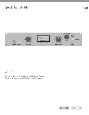 Klark Teknik 2A-KT Quick Start Guide | Manualzz