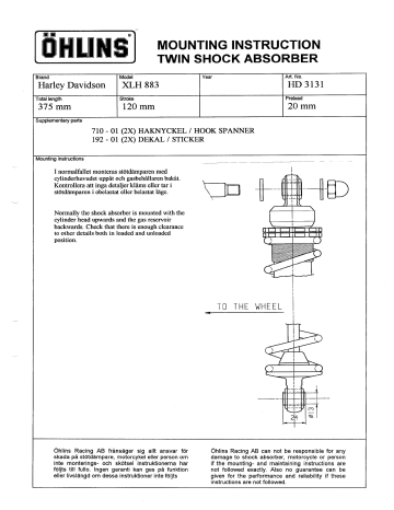 Ohlins HD313 HD Racing Mounting Instruction | Manualzz