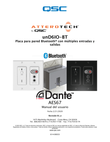 QSC unD6IO-BT Manual de usuario | Manualzz