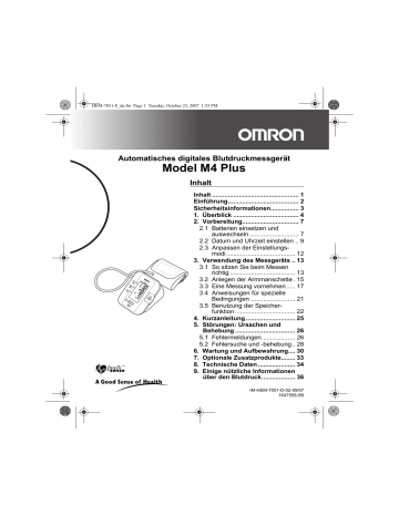 Omron M4 Plus Bedienungsanleitung | Manualzz