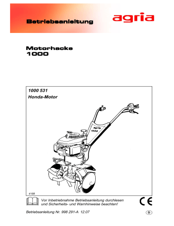 Agria 1000 Power Hoe Bedienungsanleitung | Manualzz