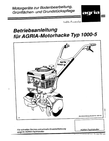Agria 1000-5 Bedienungsanleitung - Download & Online Lesen | Manualzz