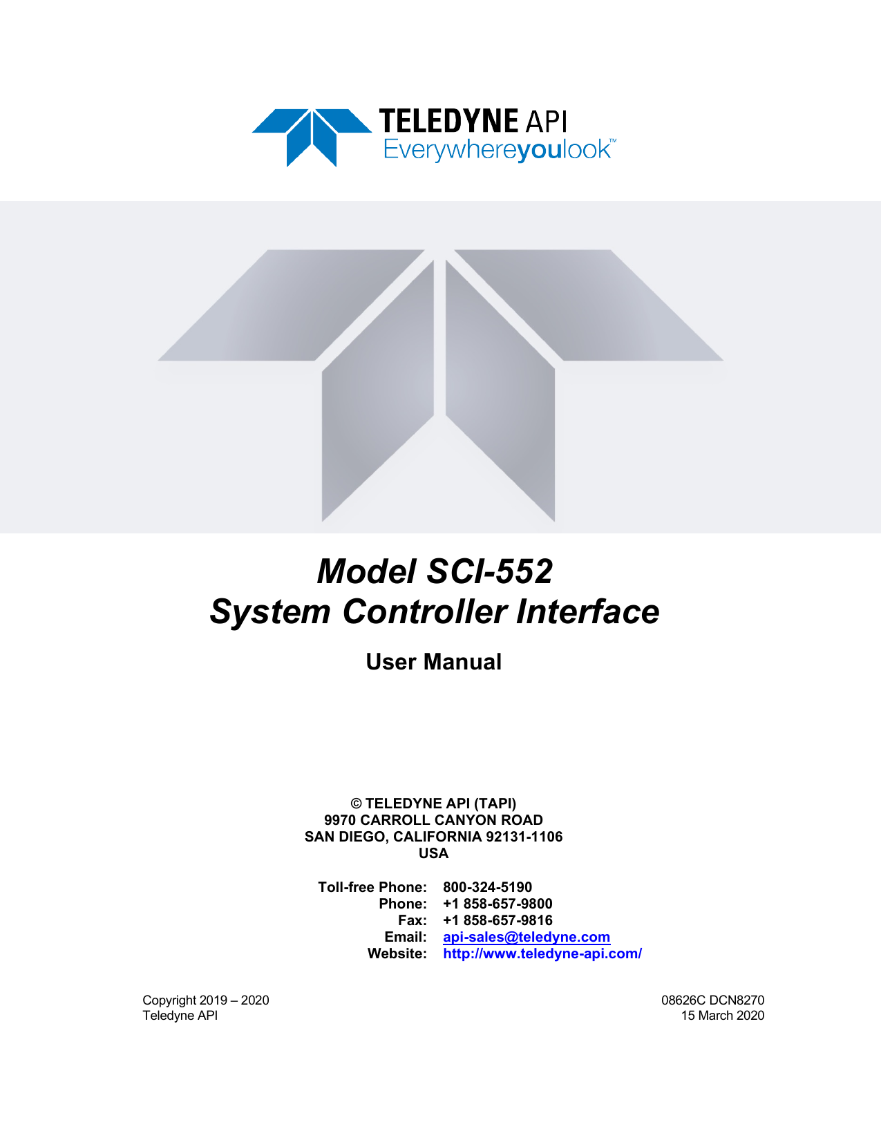 Teledyne API SCI-552 Manual | Manualzz