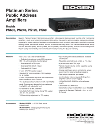 Bogen P - Installation and Operation Manual, Installation and Use ...