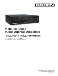 Bogen P - User manual, Installation and Operation Manual, Installation ...