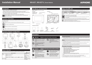 Aiphone IXG-2C7 Install Manual | Manualzz