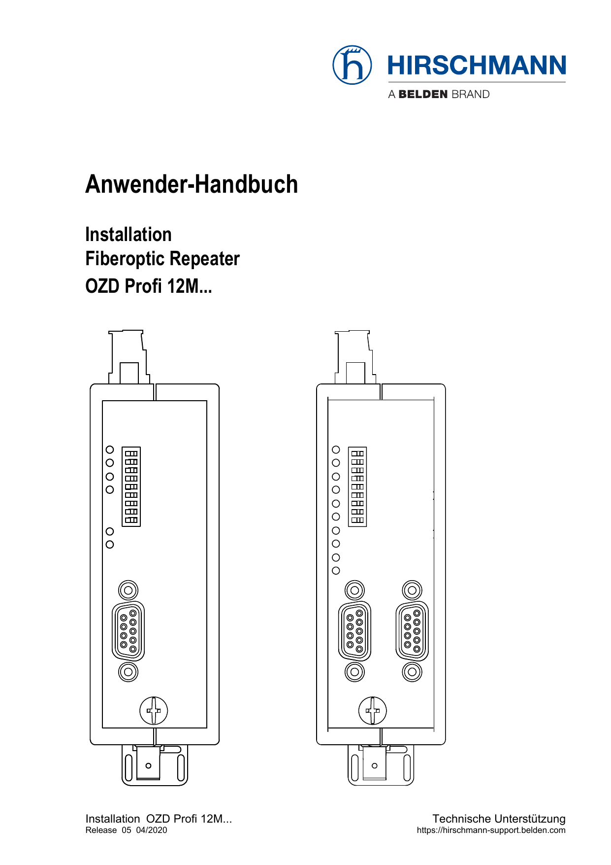 Hirschmann OZD Profi 12M… PROFIBUS Fiberoptic Repeater Benutzerhandbuch ...