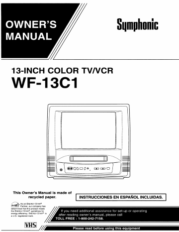 Symphonic WF-13C1 Owner's Manual | Manualzz