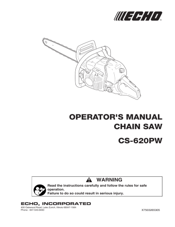 ECHO CS-620PW Operator’s Manual | Manualzz