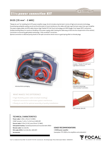 Focal EK 35 Specification sheet | Manualzz