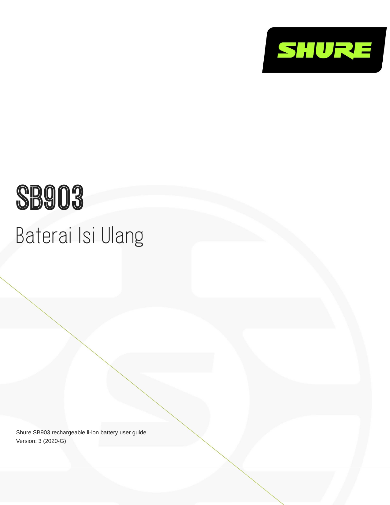 Shure SB903 User guide | Manualzz