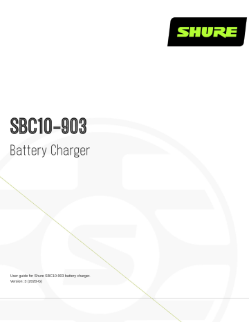 Shure SBC10-903 Battery Charger User Guide | Manualzz