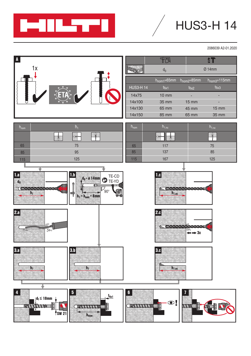 Hilti HUS3-H 14 User guide | Manualzz