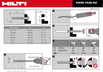 Hilti KWIK HUS - EZ 3/8 S Instruction for use | Manualzz