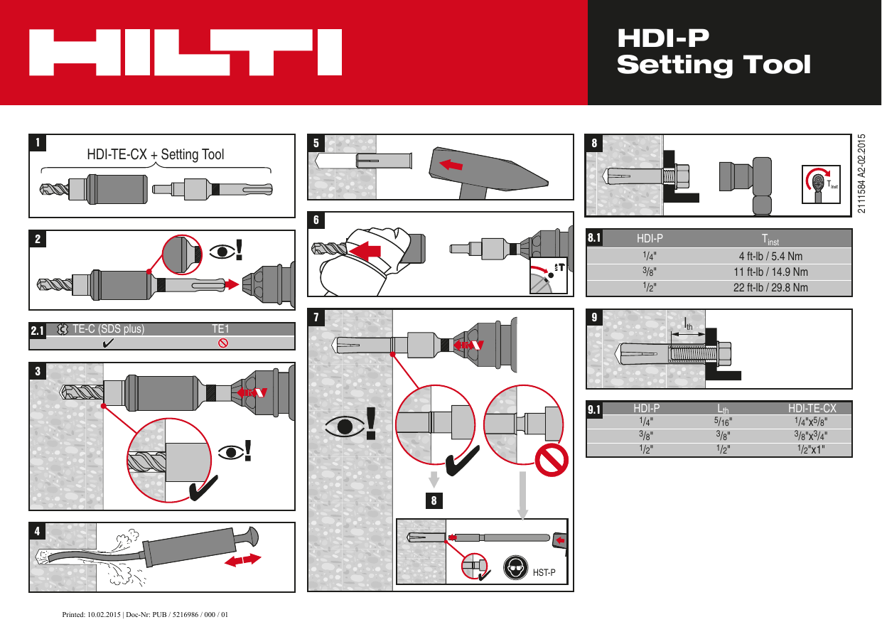 Hilti HDI-TE-CX-P User guide | Manualzz