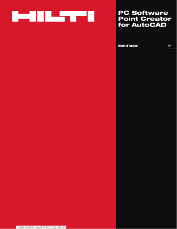 Hilti PC Software AutoCAD Mode d'emploi | Manualzz