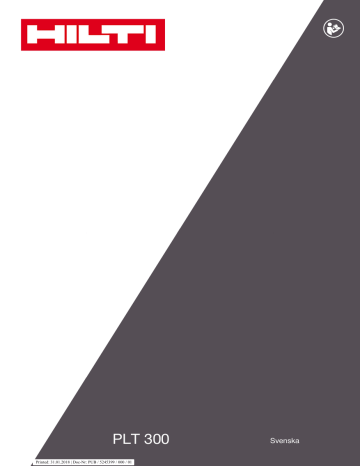 Hilti PLT 300 Bruksanvisningar | Manualzz
