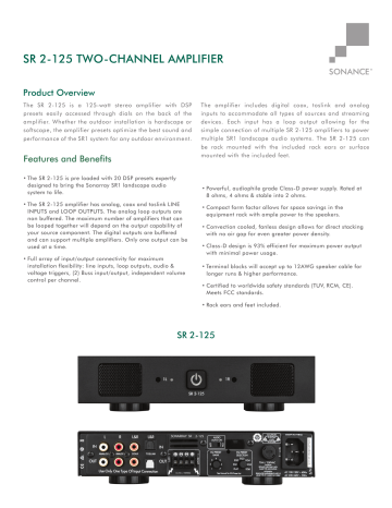 Sonance DSP 2-750 MKII Data Sheet | Manualzz